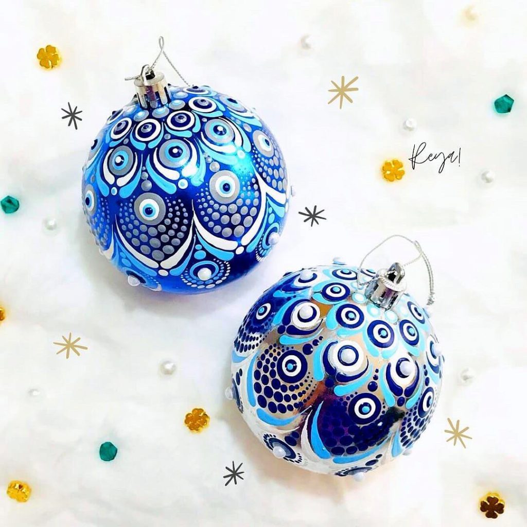 Esferas Navideñas Azul & plateado - Reya